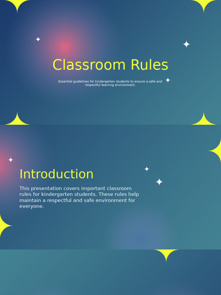Kindergarten Classroom Rules Guide | PDF