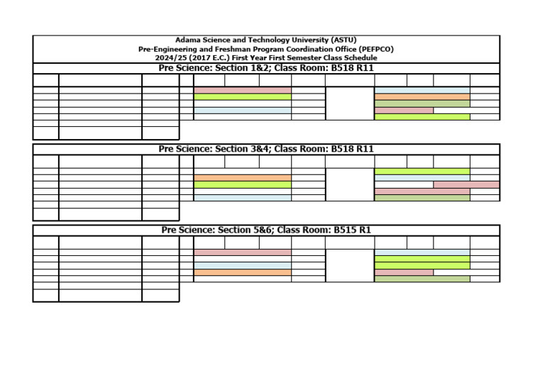 Applied Natural Science Class Schedule | PDF | Science