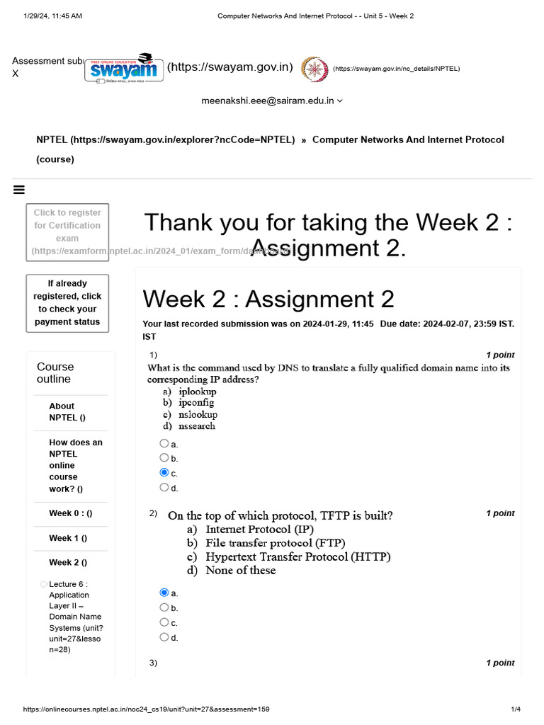 Week 2 Assignment: Computer Networks | PDF | Internet | Computer Network
