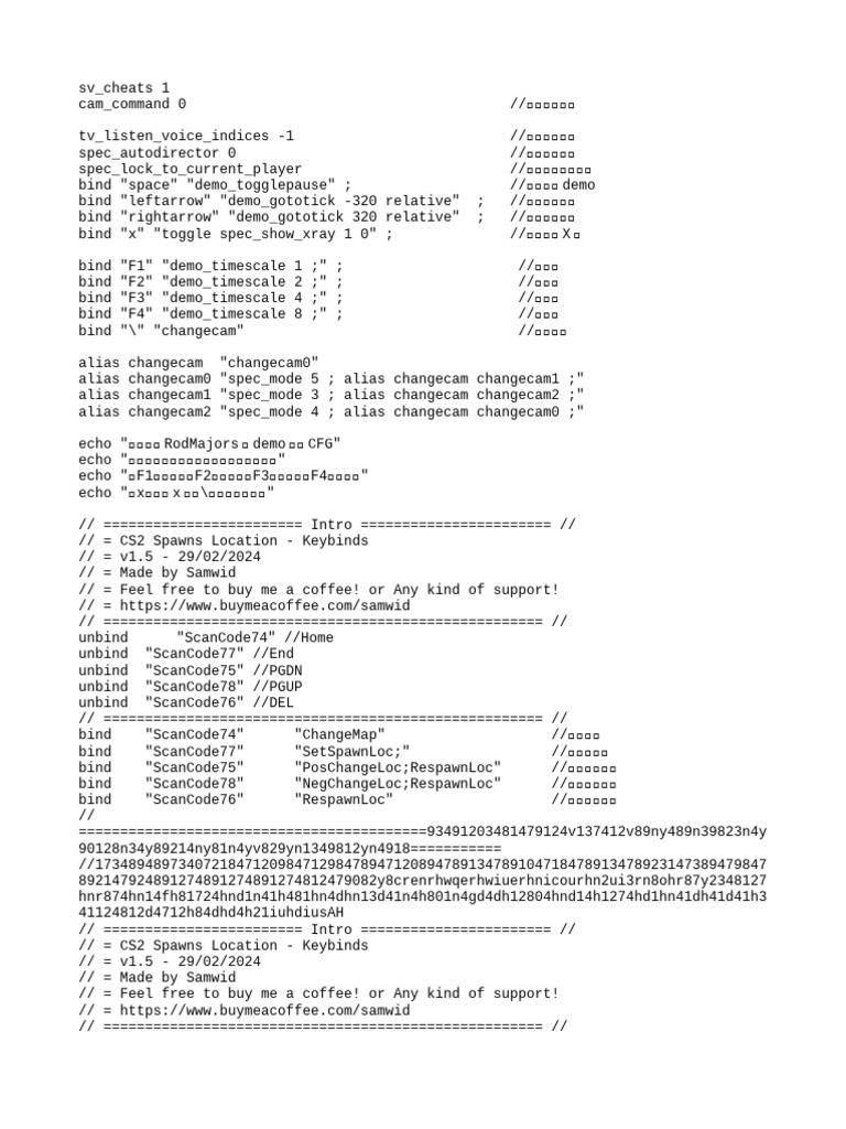 CS2 Demo Keybinds and Commands | PDF