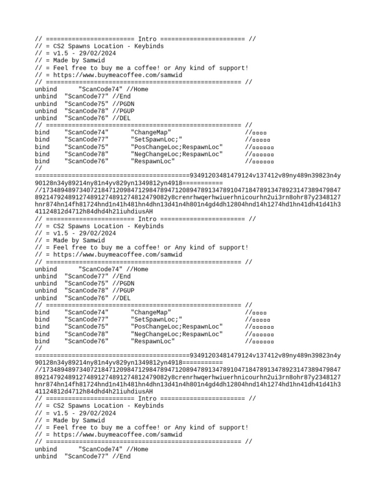 CS2 Spawn Keybinds Guide | PDF