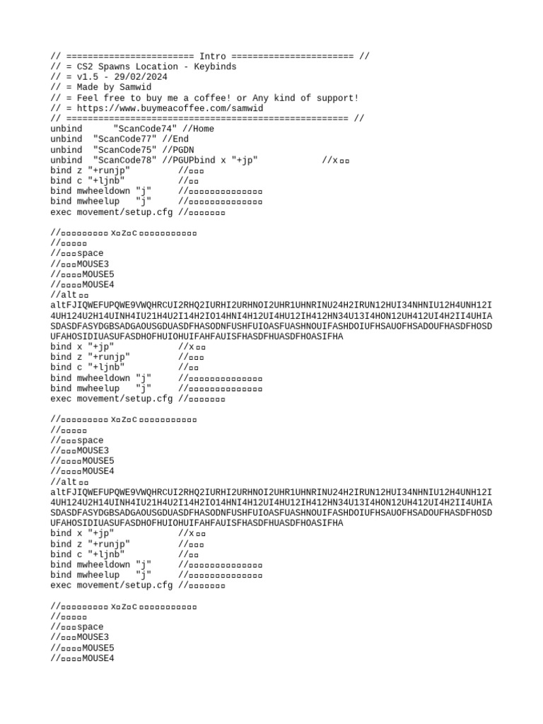 CS2 Keybinds and Spawn Locations Guide | PDF