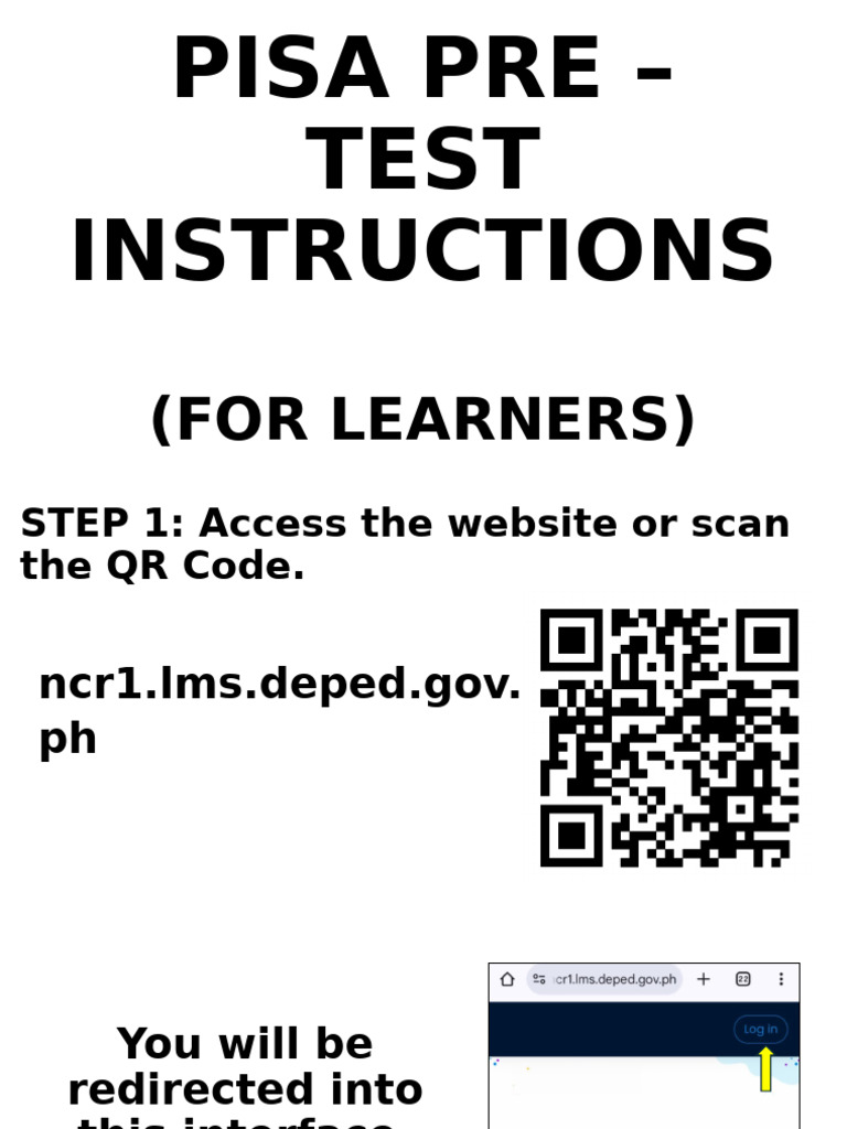PISA PRE - TEST INSTRUCTIONS For LEARNERS | PDF