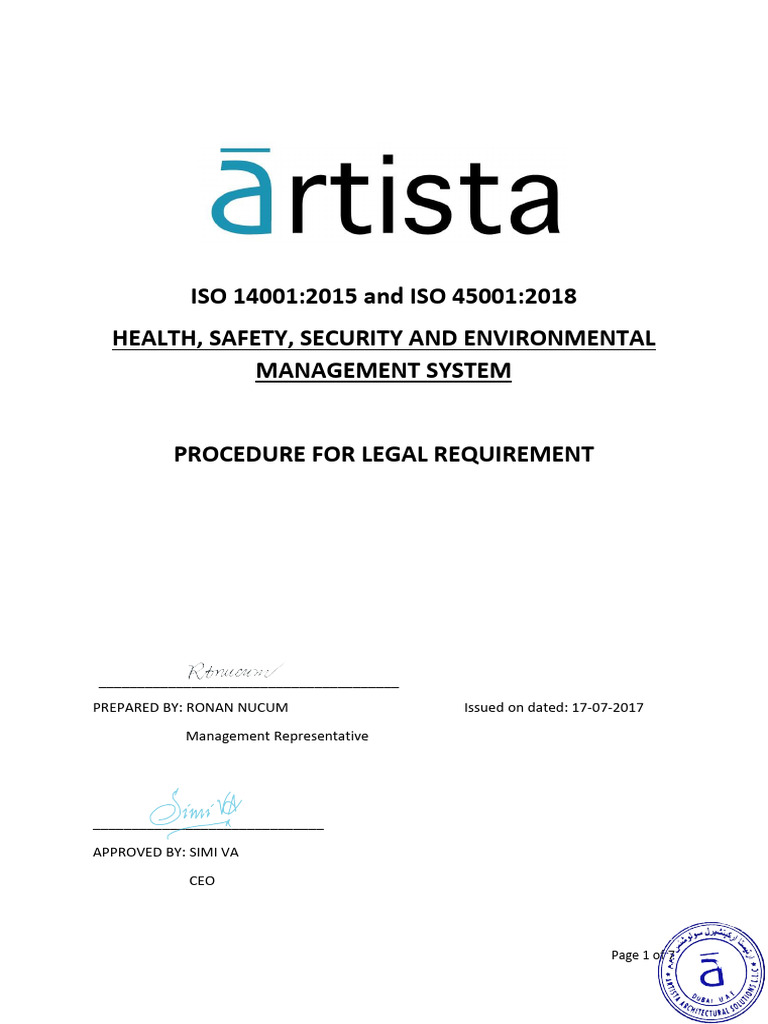Legal Compliance Procedure for HSSE Management | PDF | Regulatory ...