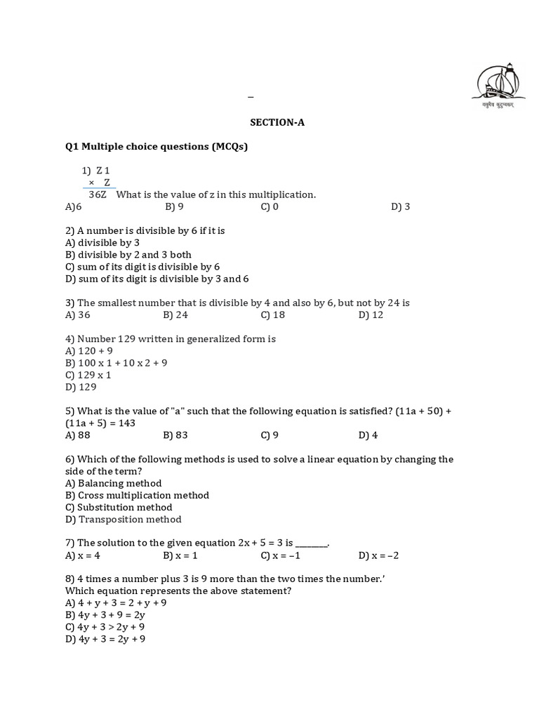 Class VIII Math Half-Yearly Worksheet | PDF | Area | Rectangle