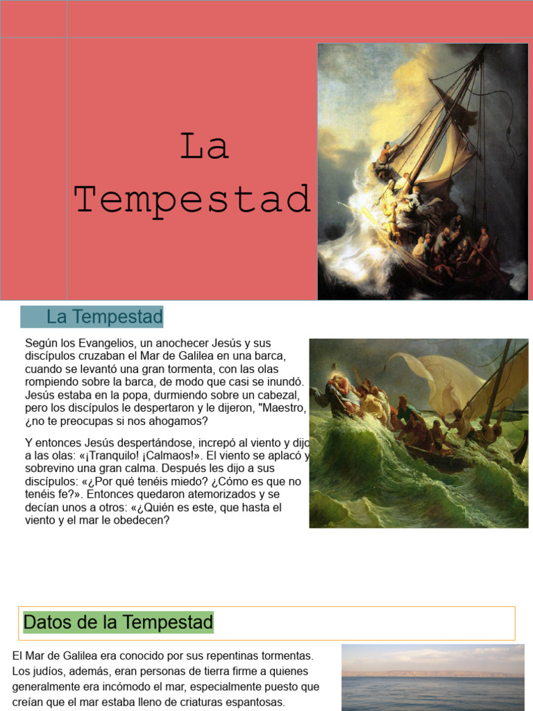 Jesús y la calma de la tempestad | PDF | Jesús | Contenido del Nuevo ...