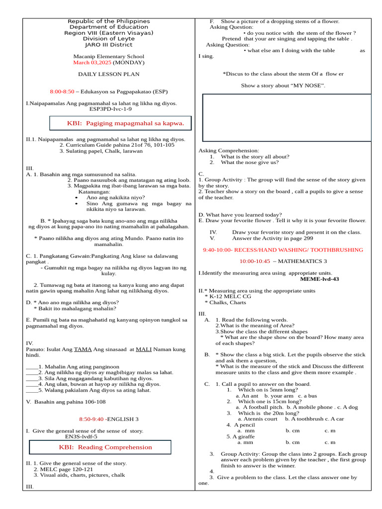 Daily Lesson Plan (Gac) | PDF