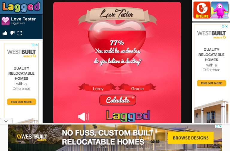 Love Tester - Play Love Tester Game Online | PDF