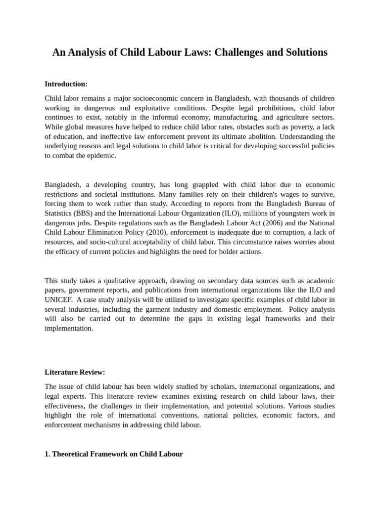 An Analysis of Child Labour Laws-1 | PDF | Child Labour | Poverty