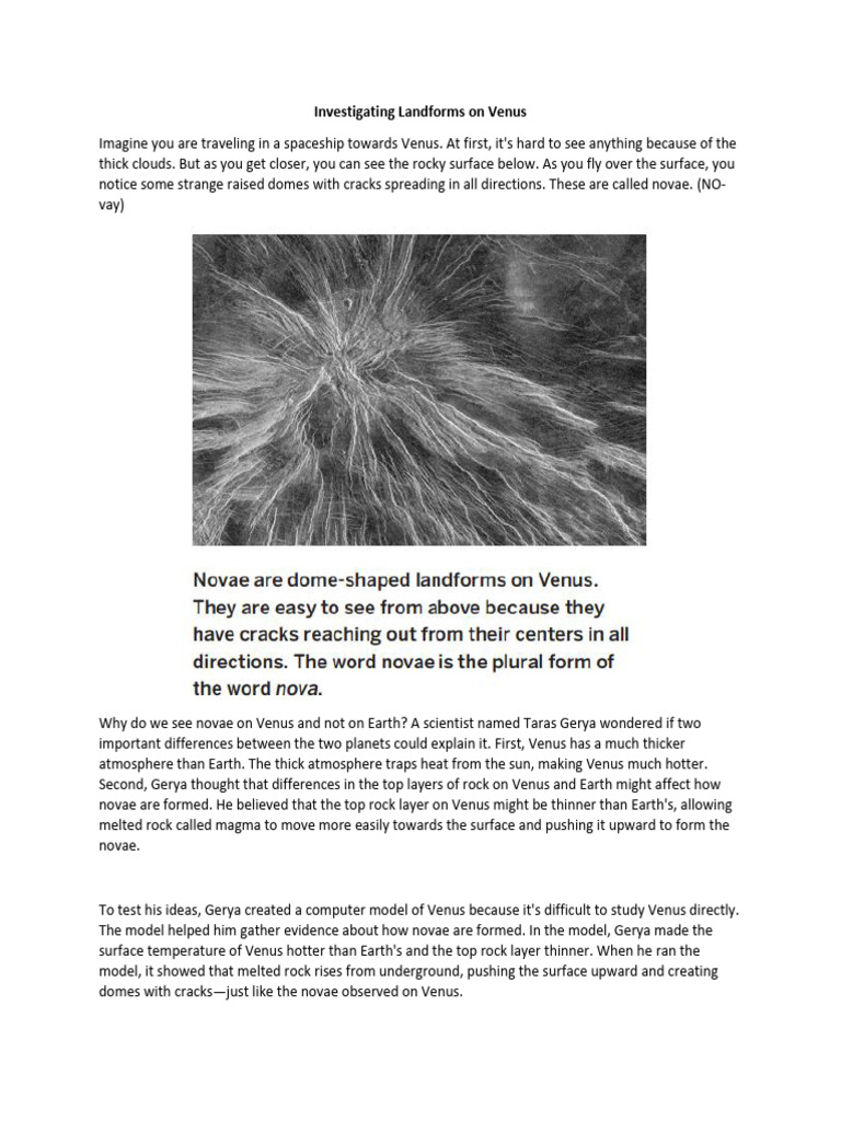 Nova Formation on Venus Explained | PDF