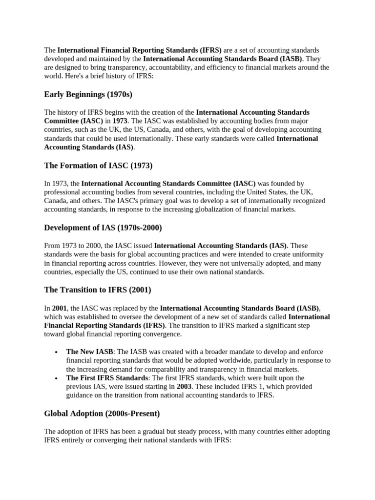 The International Financial Reporting Standards Pdf International