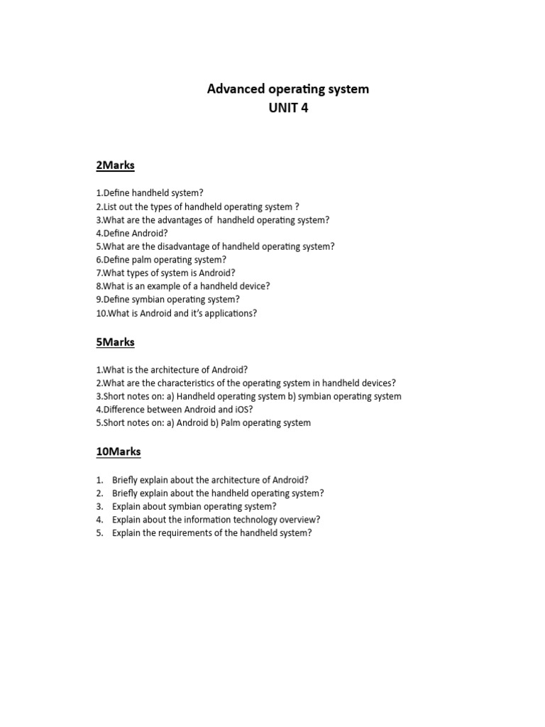 Handheld Operating Systems Overview | PDF