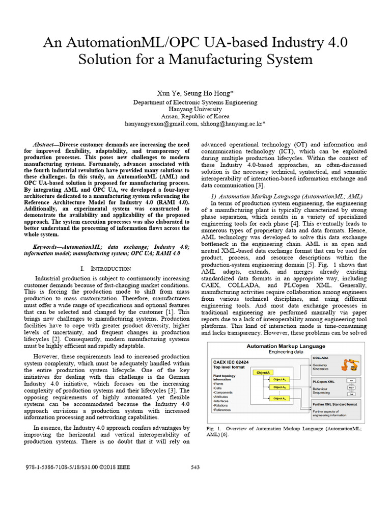 An_AutomationML_OPC_UA-based_Industry_4.0_Solution_for_a_Manufacturing_System | PDF | Computer ...