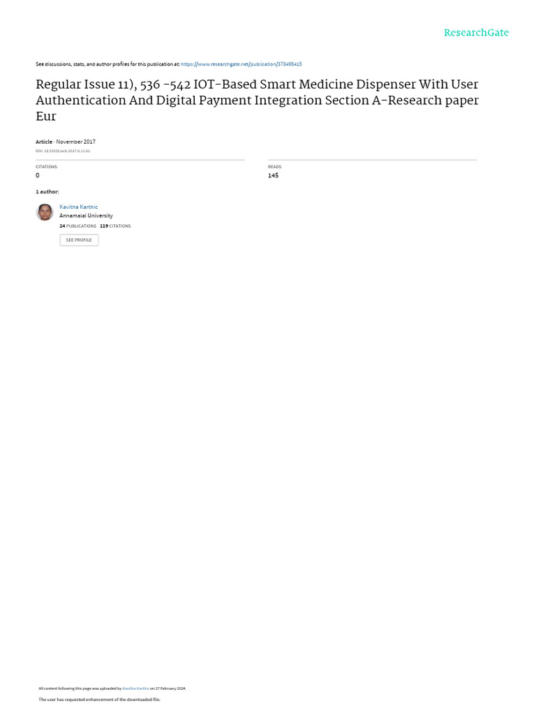 2017 Chemical Bulletin Iot Paper | PDF | Internet Of Things | Radio Frequency Identification