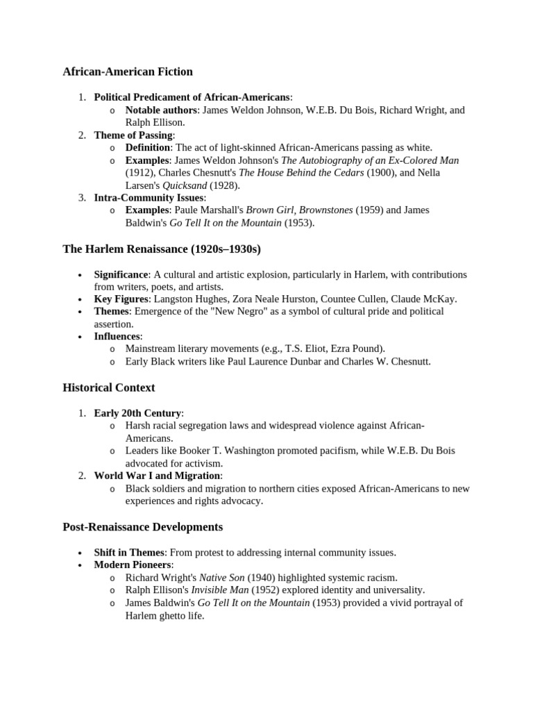 African American Fiction | PDF | Harlem Renaissance | American Literature