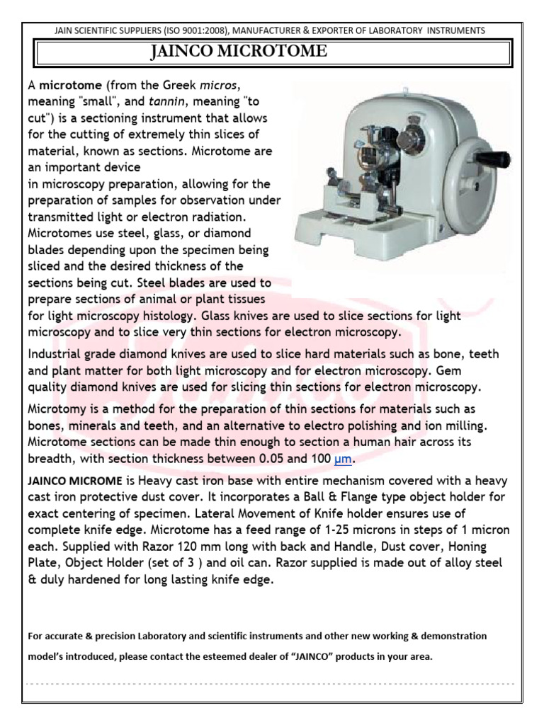Microtome | PDF