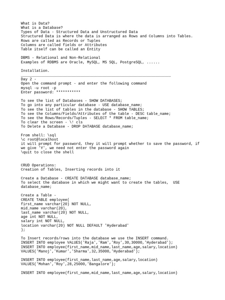 Understanding Databases and SQL Commands | PDF