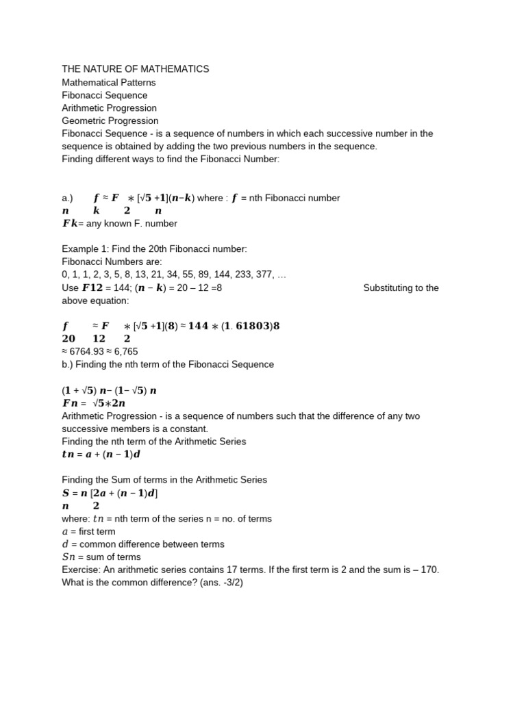 The Nature of Mathematics | PDF