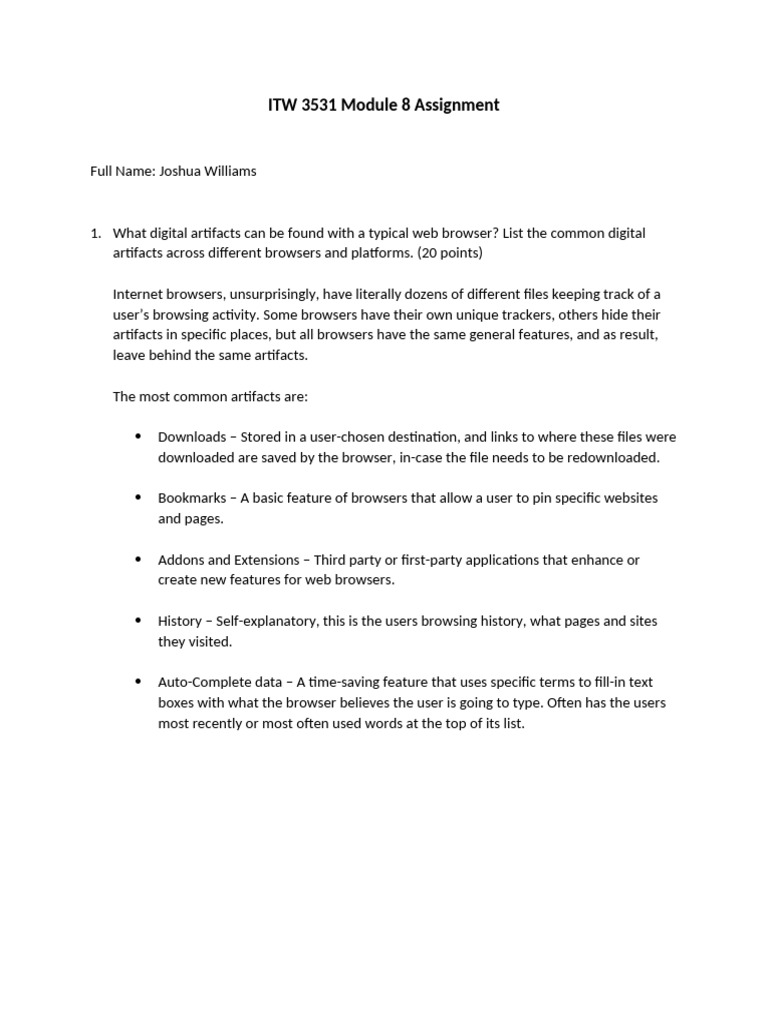 Digital Artifacts in Web Browsers | PDF | World Wide Web | Internet & Web