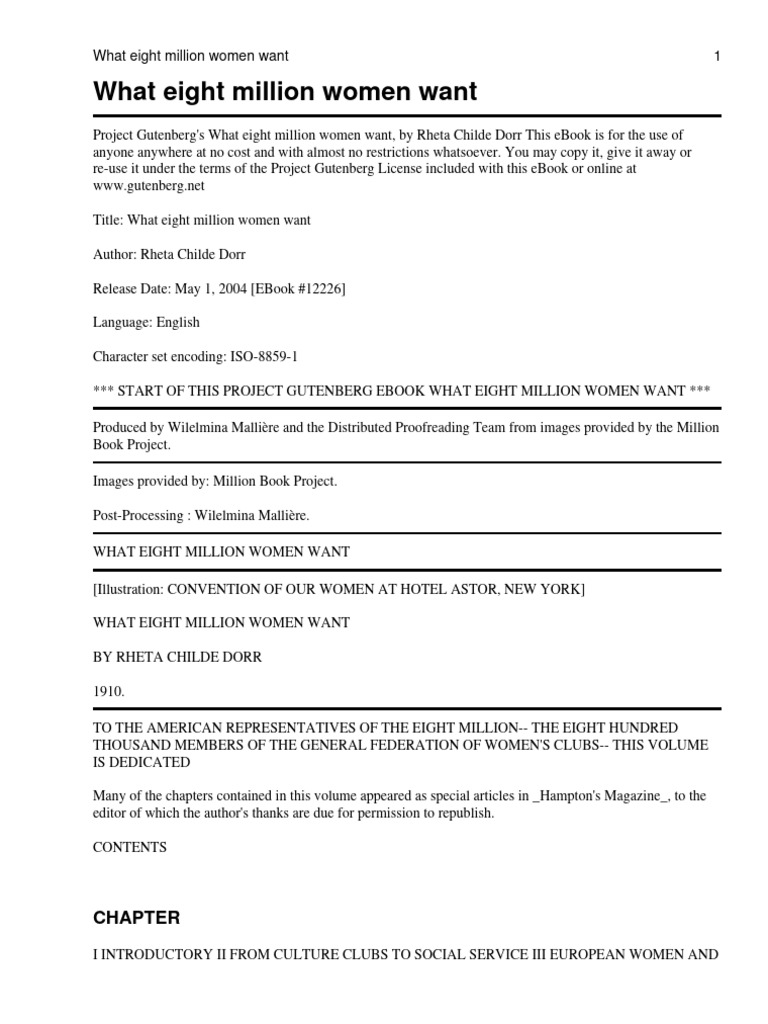 Rheta Childe Dorr - What Eight Million Women Want-Library of Alexandria ...