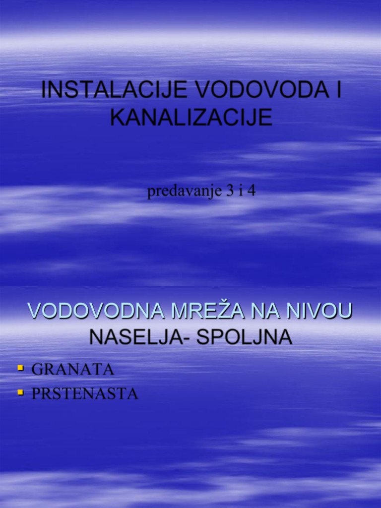 Instalacije Vodovoda I Kanalizacije 3 I 4 | PDF