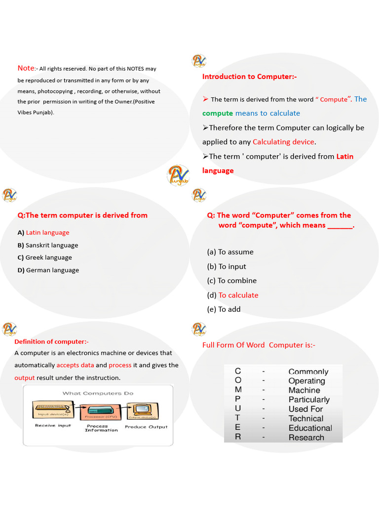 Introduction to Computer Basics | PDF | Computer Data Storage | Random Access Memory