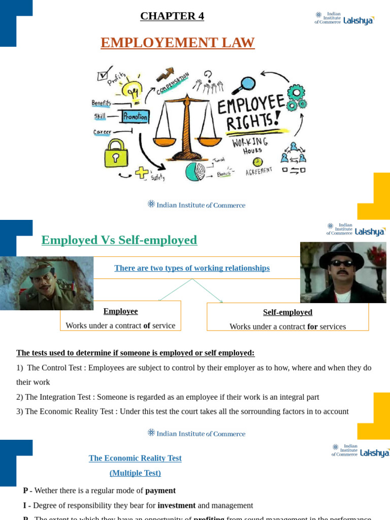 Employment Law: Employee vs Self-Employed | PDF | Employment | Private Law