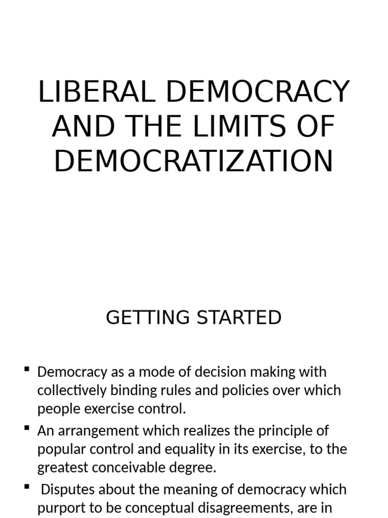 LIBERAL DEMOCRACY AND THE LIMITS OF DEMOCRATIZATION | PDF | Democracy ...