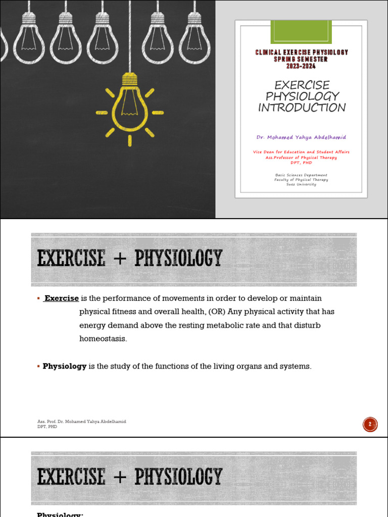 Lecture 1 Exercise Physiology Introduction | PDF | Physical Fitness | Heart