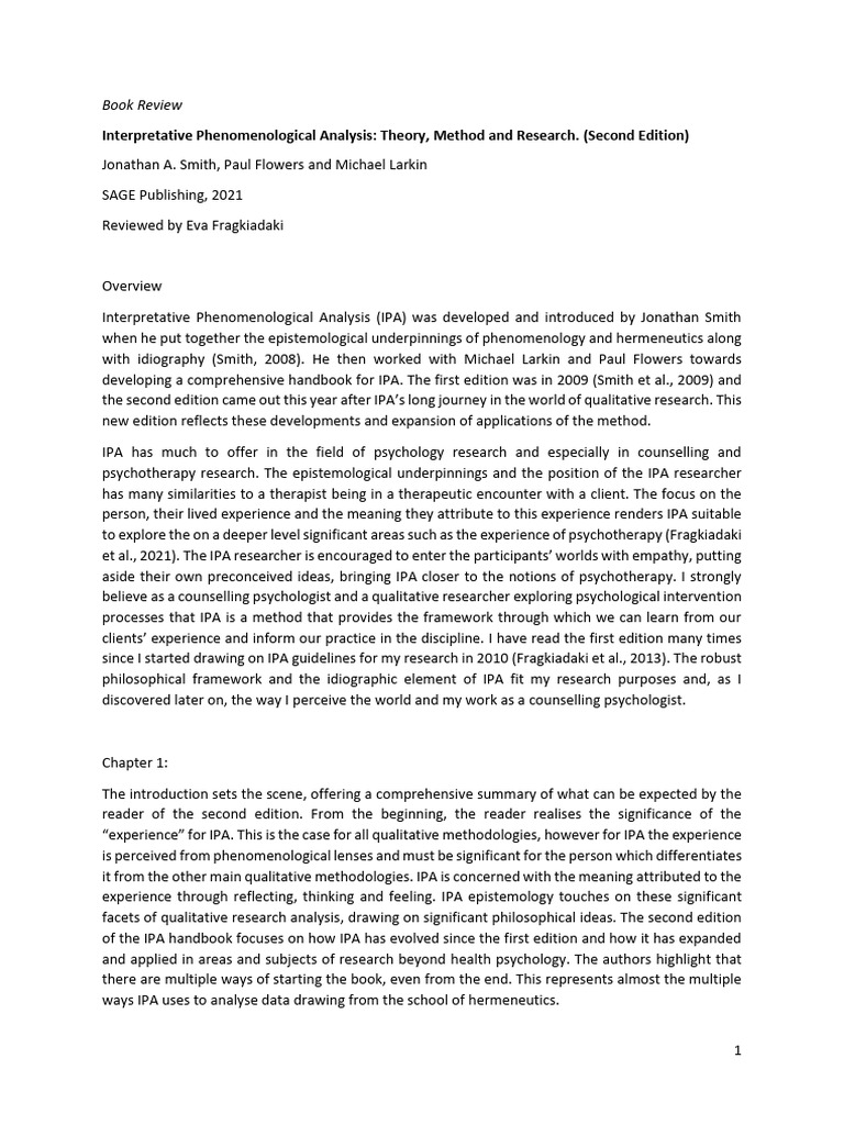 IPA Book Review - Fragkiadaki 2022 - Accepted Manuscript | PDF ...