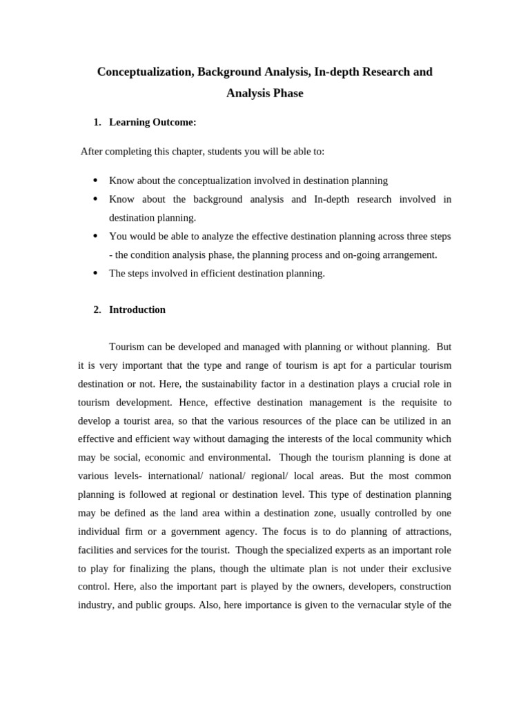 Conceptualization, Background Analysis, In-Depth Research and Analysis ...