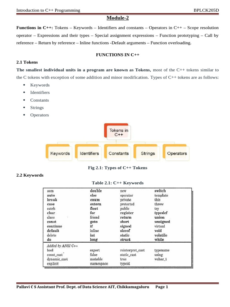 module2_C++ | PDF | Reserved Word | C++