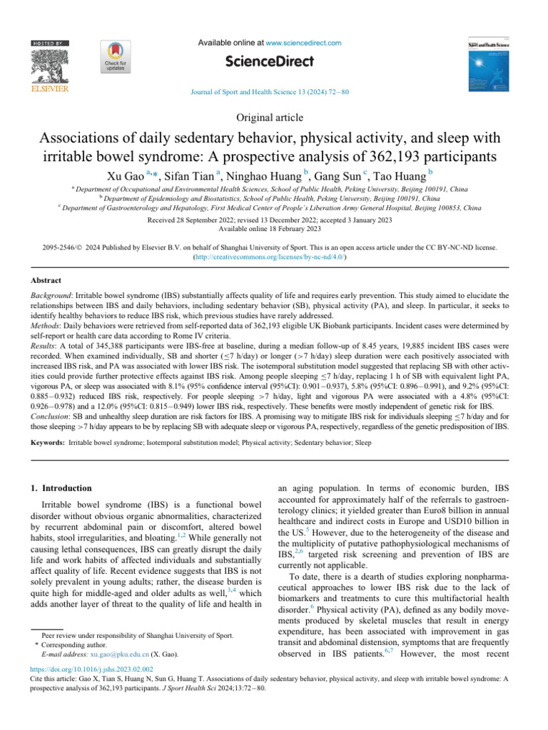 Associations-of-daily-sedentary-behavior--physical-activi_2024_Journal-of-Sp | PDF | Irritable ...
