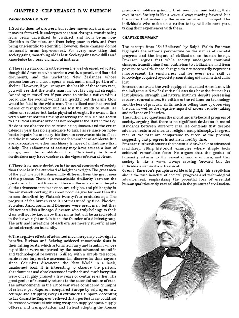 Self Reliance | PDF | Individualism | Intuition