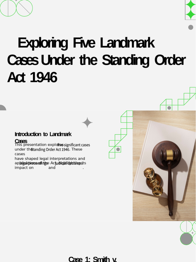Landmark Cases: Standing Order Act 1946 | PDF | Standing (Law) | Political Law