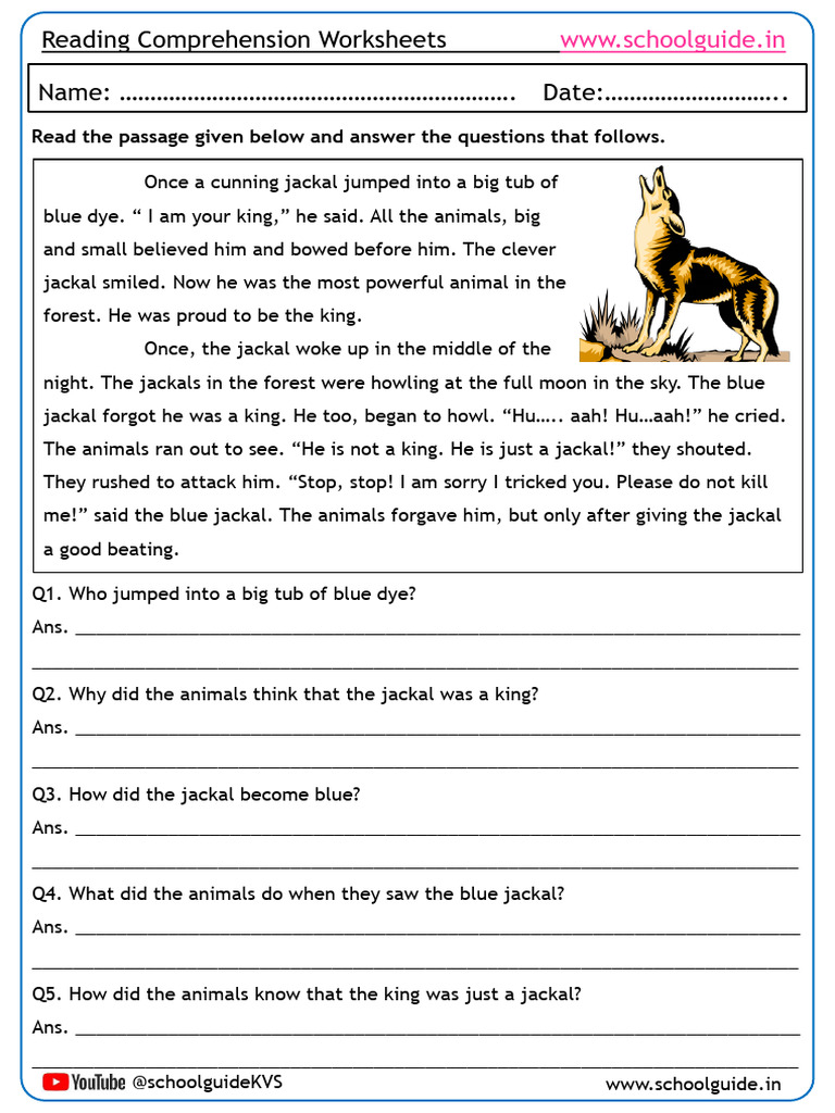 Blue Jackal Comprehension Questions | PDF