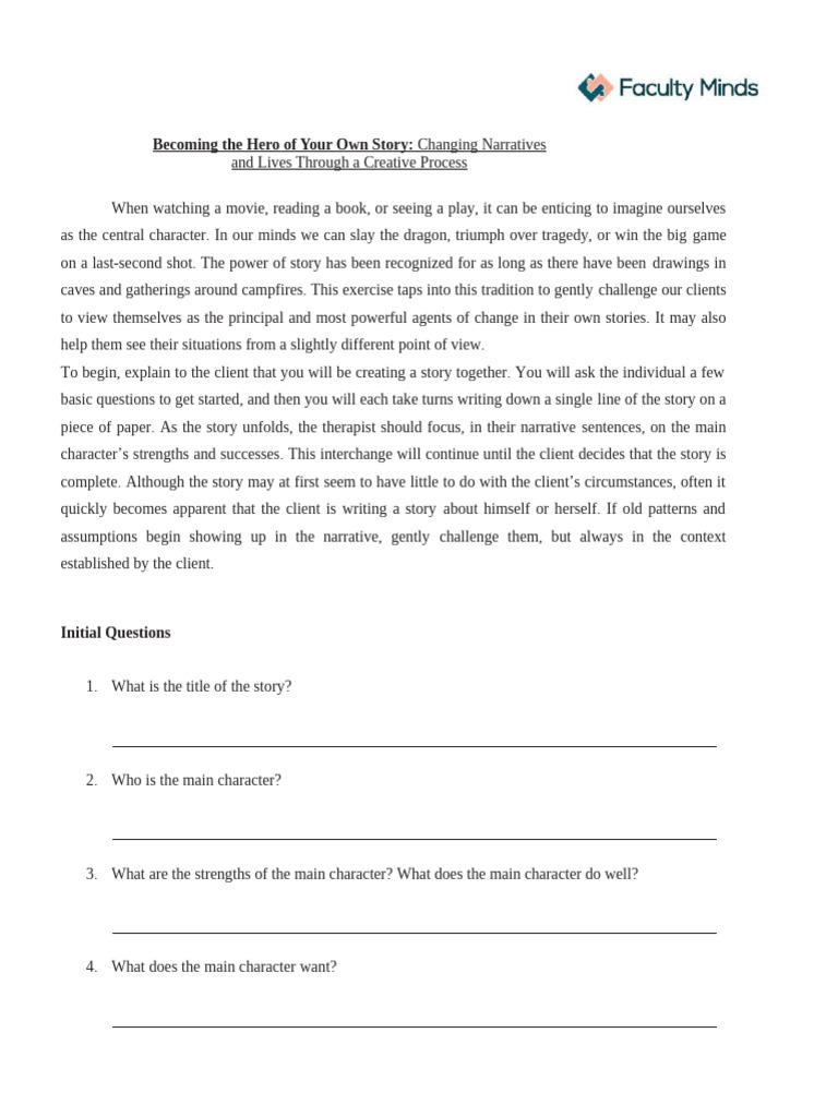Becoming The Hero of Your Own Story | PDF