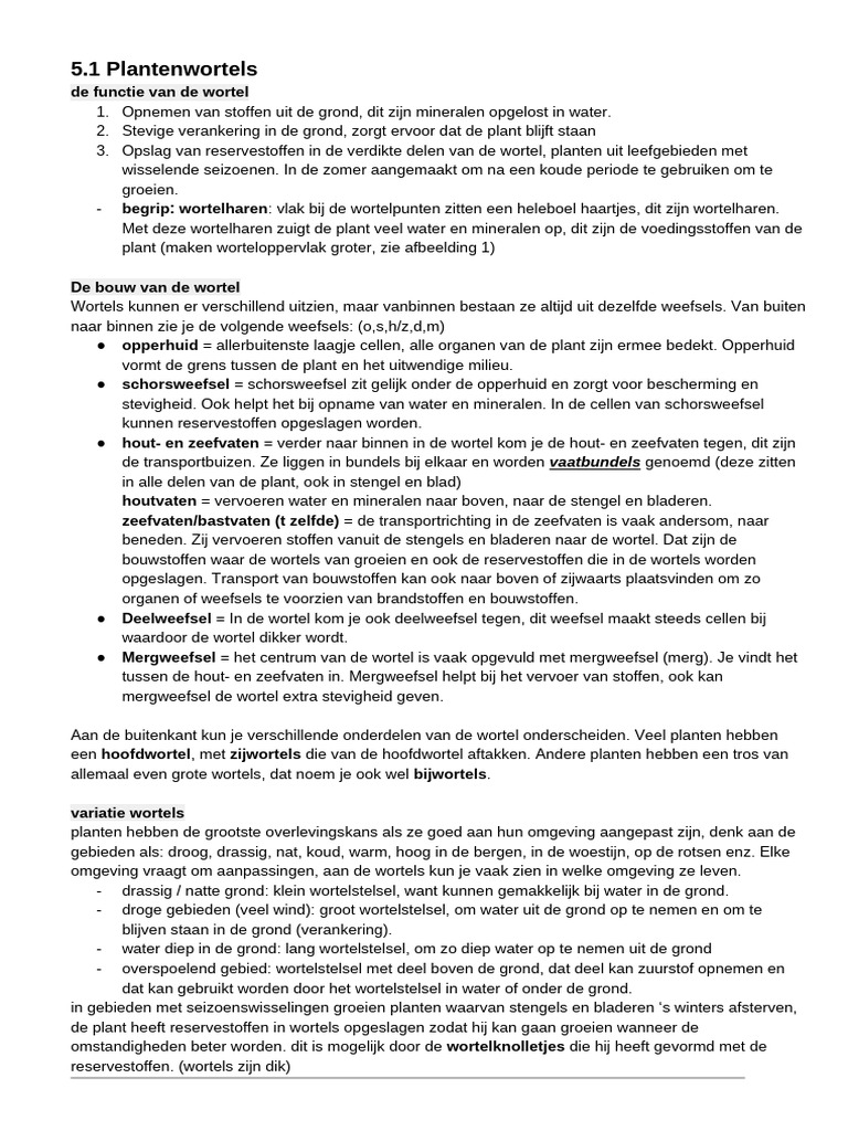 Samenvatting Hoofdstuk 5 + 3.1 - Biologie | PDF
