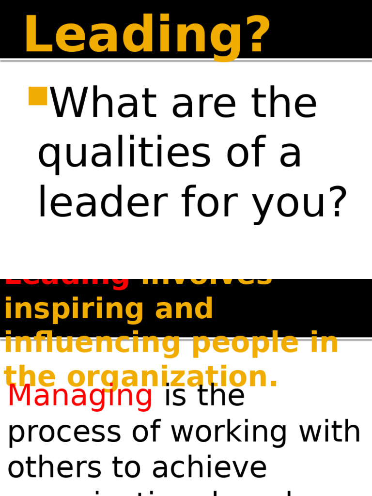 Chapter 6 Leading | PDF | Leadership | Motivational