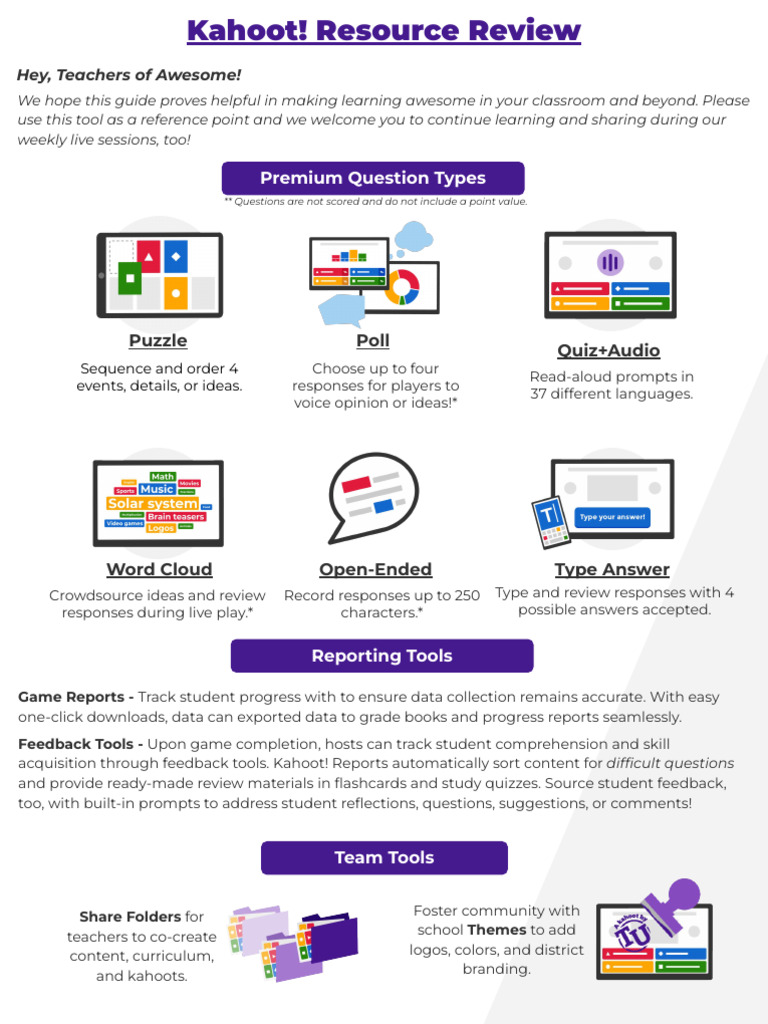 Kahoot Tools Overview | PDF