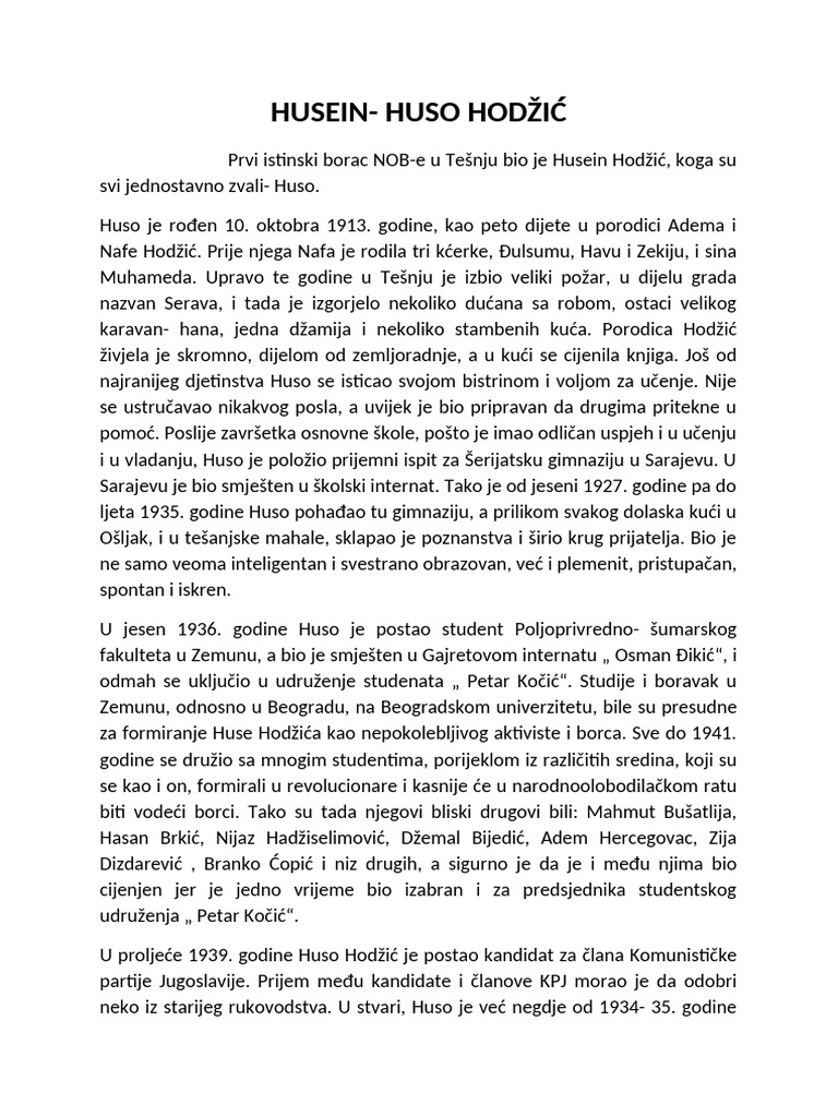 Husein Huso Hodžić | PDF