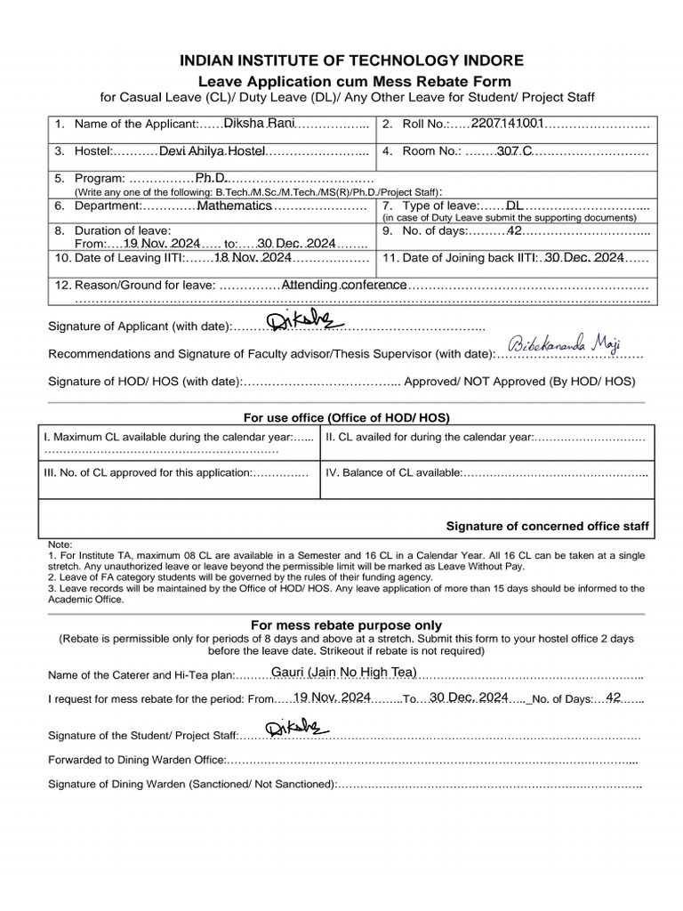 Leave Form | PDF