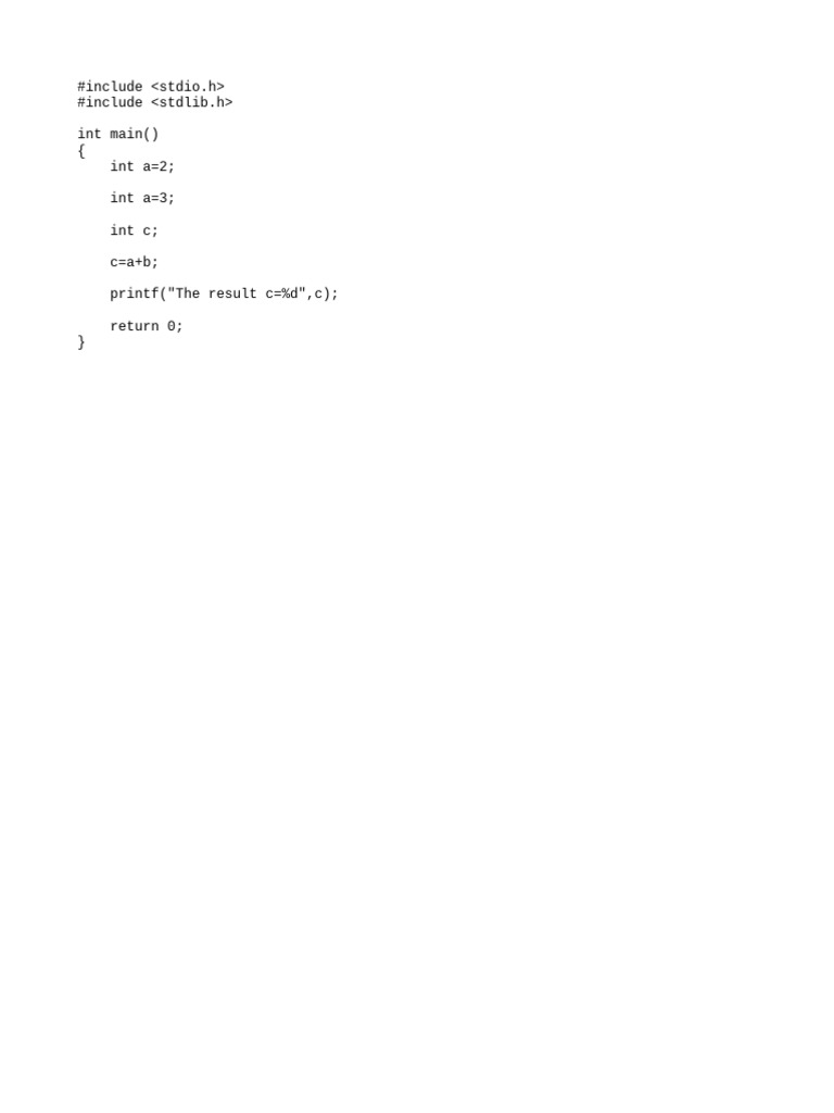 Variable Test C Coding Pdf