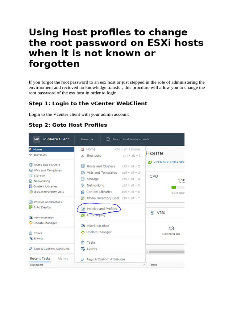 Using Host Profiles To Change The Root Password On ESXi Hosts When It Is Not Known or Forgottten ...