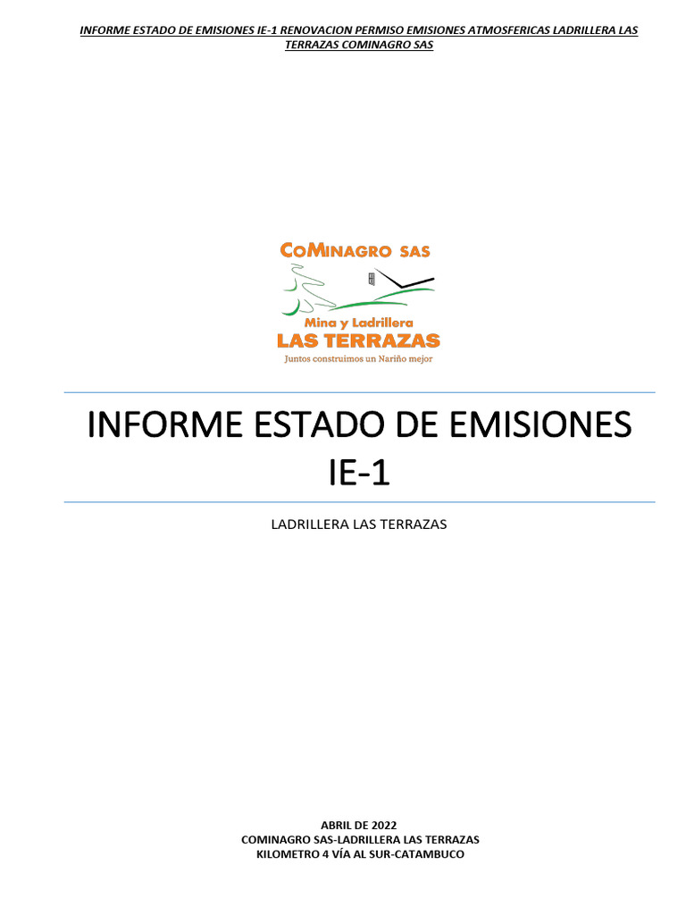 Formulario Ie-1 Renovación Las Terrazas | PDF | Incineración