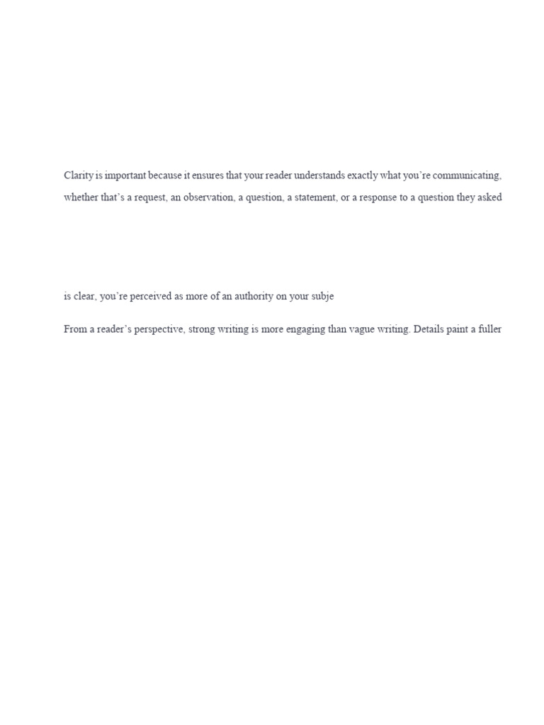 Week 3 - Clarity in Writing and Its Elements | PDF | Sentence ...