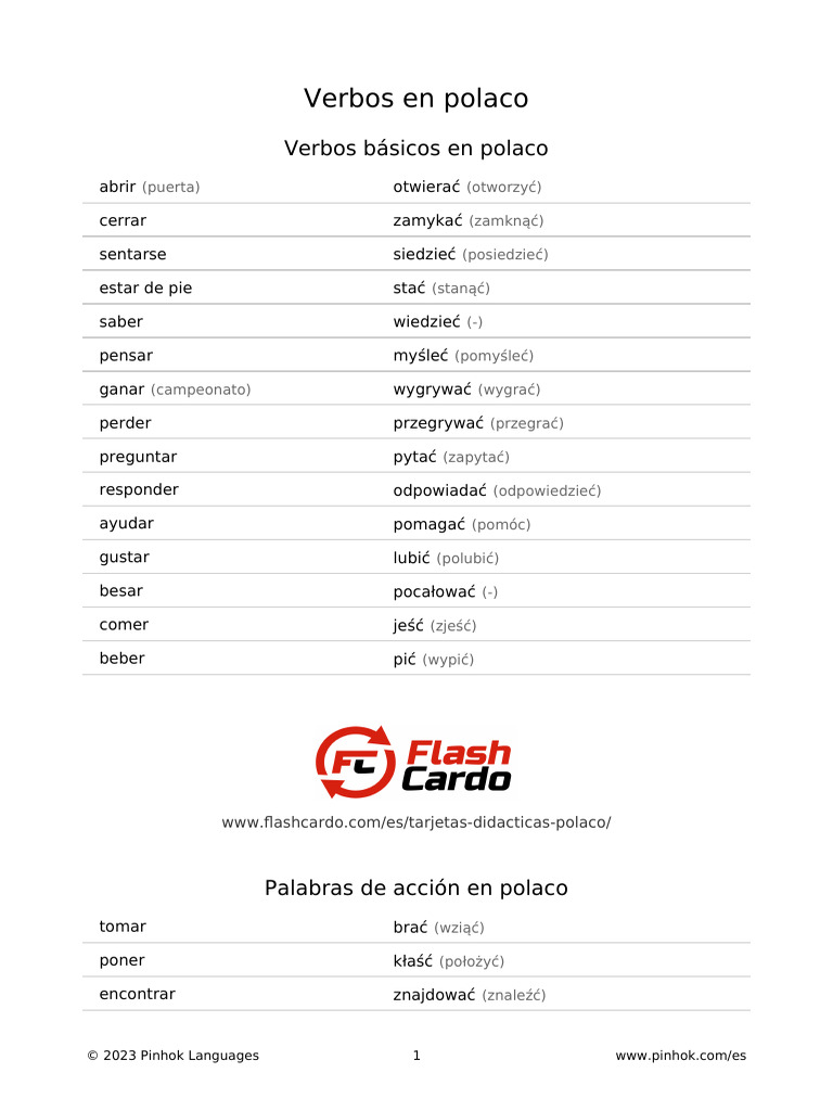 Verbos en Polaco | PDF