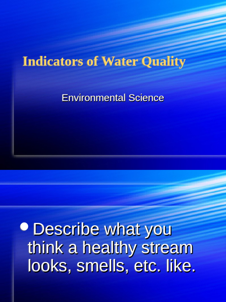 Indicators of Water Quality | PDF | Nitrate | Water Quality