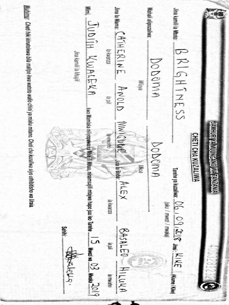 Cheti Cha Falaki | PDF