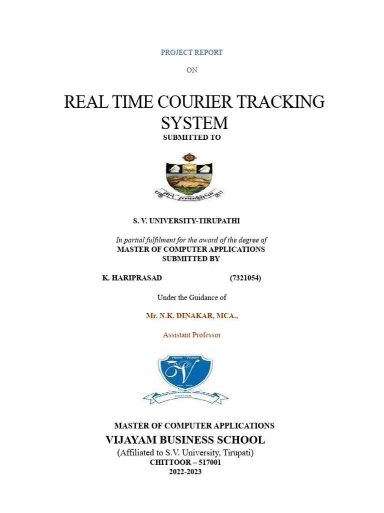 Real Time Courier Tracking System | PDF | World Wide Web | Internet & Web